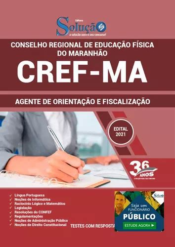 Apostila Cref Ma Agente De Orientação E Fiscalização MercadoLivre