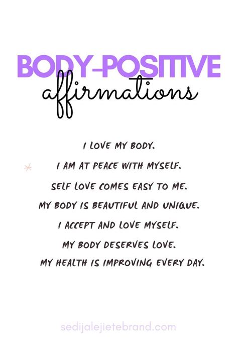 List Of Body Positive Affirmations You Can Use Daily To Improve Your