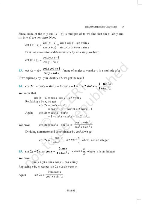 Ncert Book For Class 11 Maths Chapter 3 Trigonometric