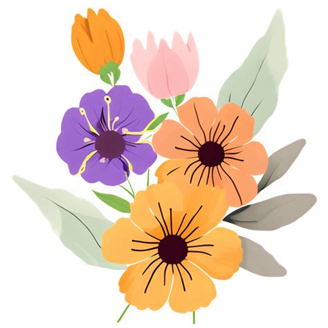 Assorted Flower Bouquet Graphic Creative Fabrica