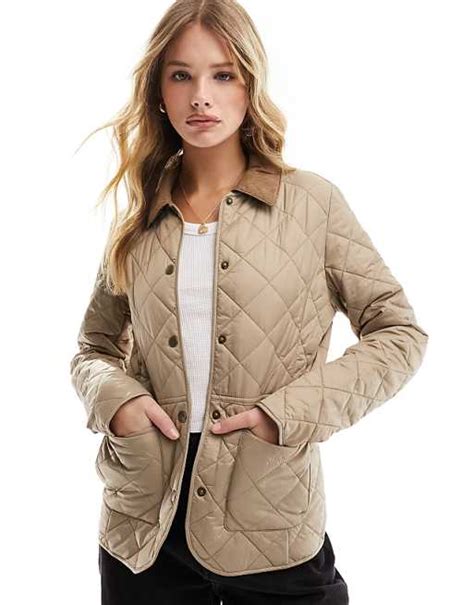 Barbour Deveron Quilted Jacket In Light Beige Asos