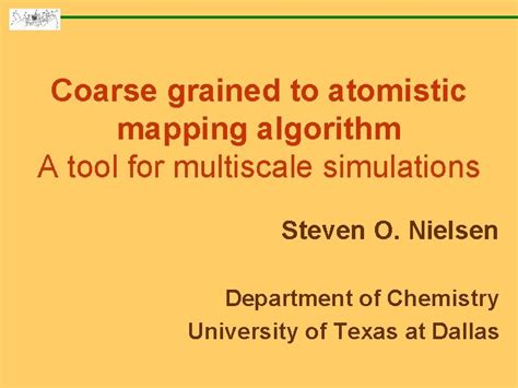 Coarse Grained To Atomistic Mapping Algorithm A Tool