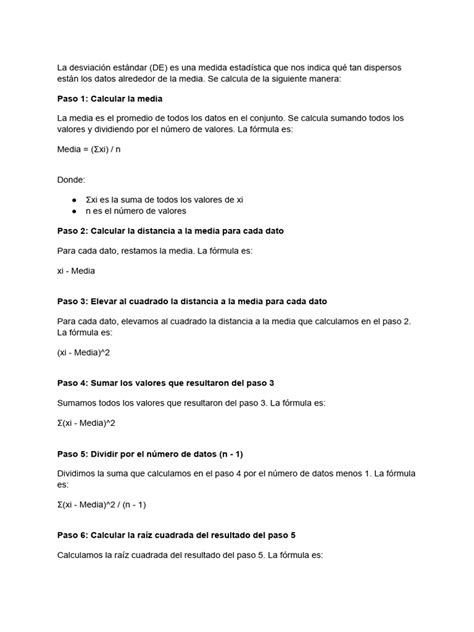 Cómo Se Calcula La Desviación Estándar Pdf Desviación Estándar