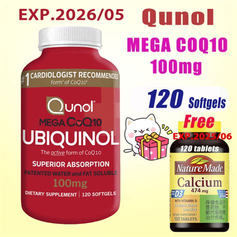Qunol Mega Coq10 Ubiquinol 100 Mg 120 Softgels Th