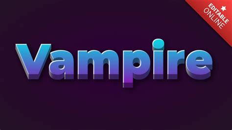 Vampire Blue Purple Magic 3d Text Effect Generator