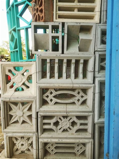 Stacks Of Various Ventilation Blocks Stock Image Image Of Industry Cement 375211563