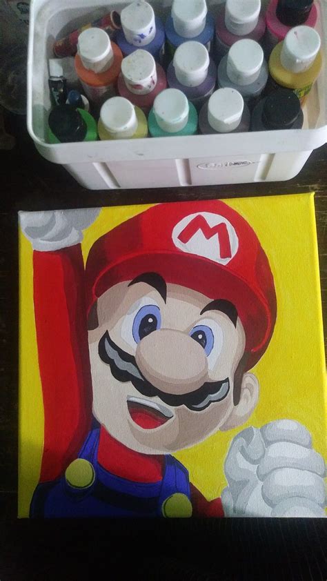 Mario Bros En Pinturas Lienzo Dibujos A Pintura Mario Bros