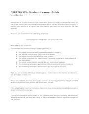 CPPREP4103 Student Learner Guide Docx CPPREP4103 Student Learner