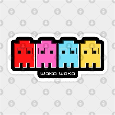 Waka Waka Arcade Ghost Retro 8 Bit Waka Waka Sticker Teepublic