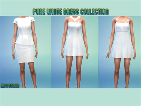 The Sims Resource Pure White Dress Collection