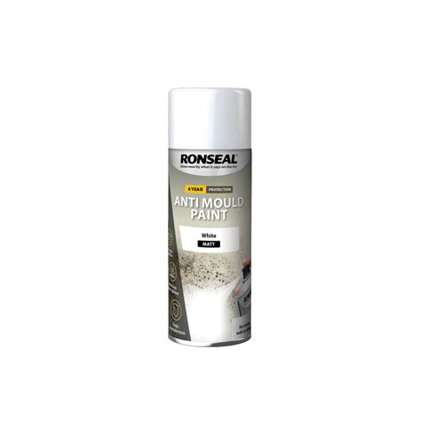 Ronseal 6 Year Anti Mould Paint White 400ml Aerosol Eroofing