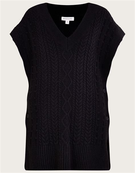 Knit Tabard Black | Jumpers | Monsoon UK.
