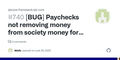 BUG Paychecks Not Removing Money From Society Money For Jobs Issue Qbcore Framework