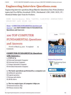 Computer Fundamentals Notes Pdf Instapdf