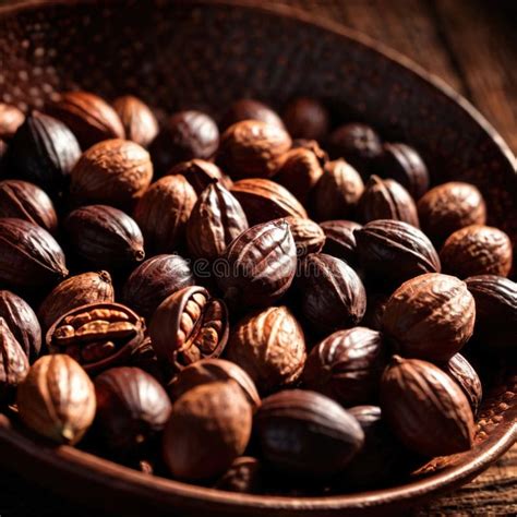 Cocoa Natural Raw Roasted Cacao Seeds For Preparation Of Chocolate Stock Illustration