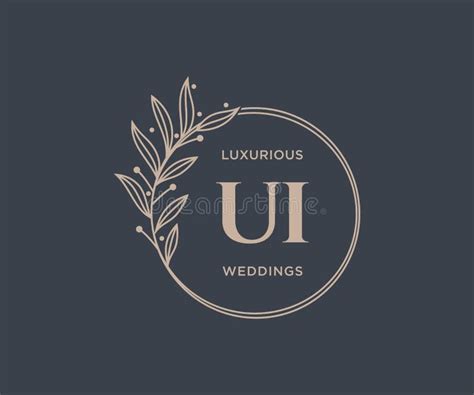 Ui Initials Letter Wedding Monogram Logos Template Hand Drawn Modern Minimalistic And Floral