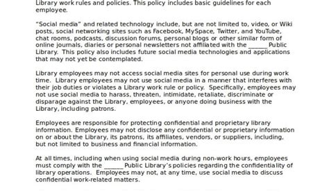 Social Media Guidelines Template Social Media Policy Template 8 Free