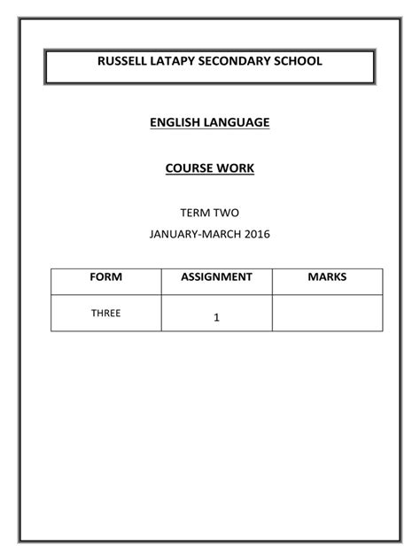 Course Work Pdf