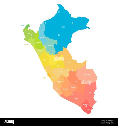 Peru Political Map Of Administrative Divisions Stock Vector Image And Art