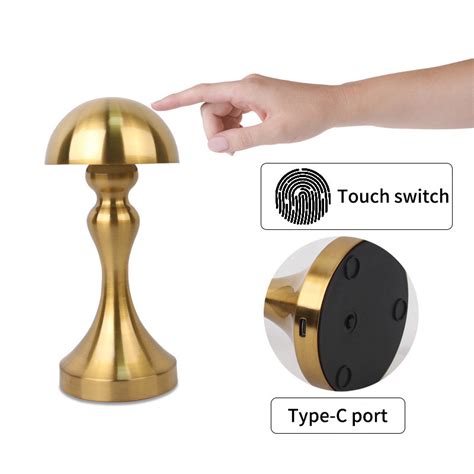 Badu Bg Гъба Настолна лампа Ретро бар Led настолни светлини Сензорен сензор Акумулаторна дъмбел