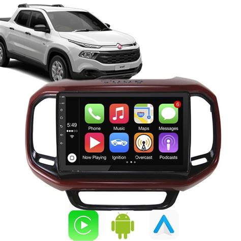 Kit Multimídia Carplay Android Auto 9 Polegadas Fiat Toro 2016 2017 2018 2019 2020 2021 2022