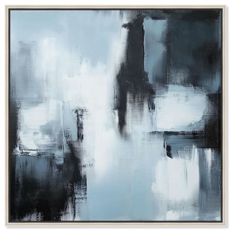 Art Remedy Gray Abstract Canvas 12 X 12 Silver Frame Submerged Ii