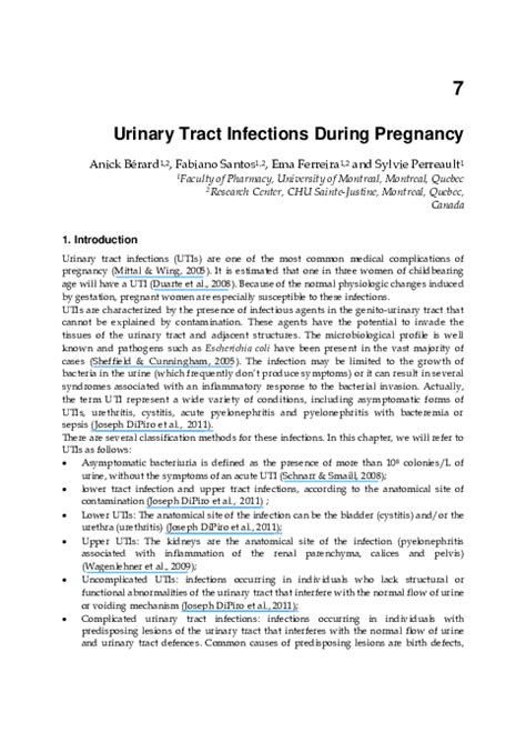 Pdf Urinary Tract Infections During Pregnancy