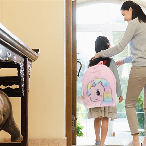 Phenofice Back To School Kawaii Mini Backpack Plush Pink Storage 1pack