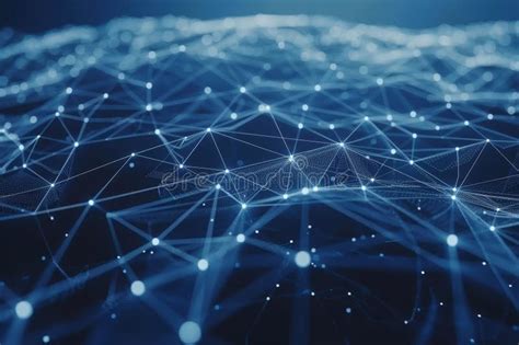 Interconnected Dots On Blue Backdrop Symbolizing Communication And Connectivity In Abstract