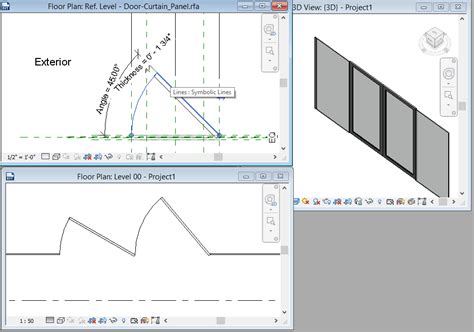 solved curtain panel door swing symbolic lines autodesk community