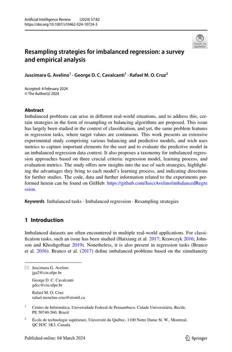 Pdf Resampling Strategies For Imbalanced Regression A Survey And