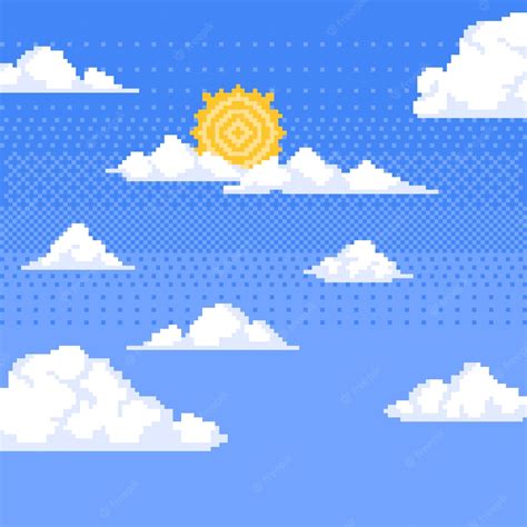 Premium Vector Flat Design Pixel Art Cloud Illustration