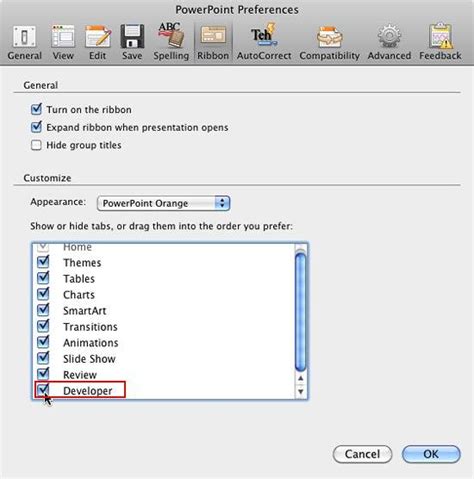 Enable The Missing Developer Tab In The Ribbon In Powerpoint 2011 For Mac