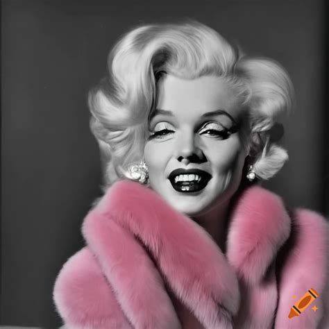 Marilyn Monroe In A Pink Fur Coat On Craiyon