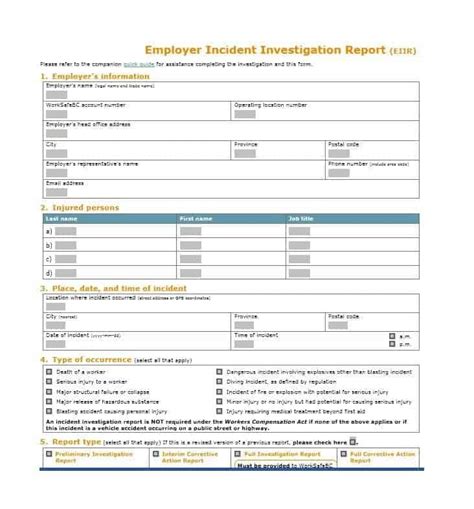 10 Incident Report Templates Word Excel Pdf Formats Report