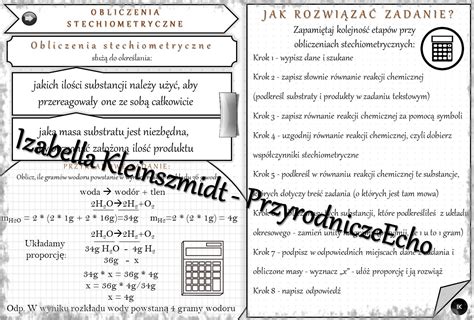 Sketchnotka Notatka Obliczenia Stechiometryczne Wykonana W Power