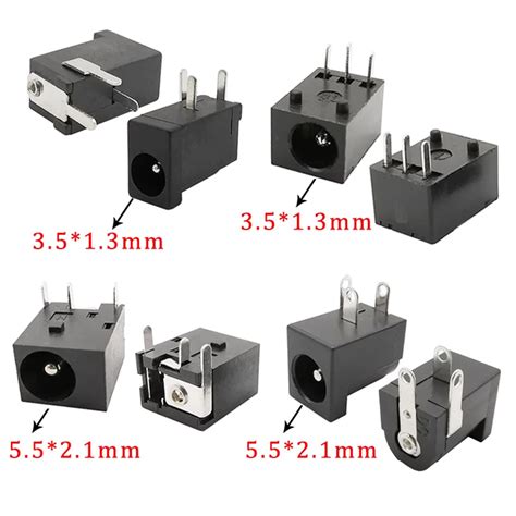 10pcs Dc Power Jack Socket Connector 5 5 2 1mm 3 5x1 3mm Male Female