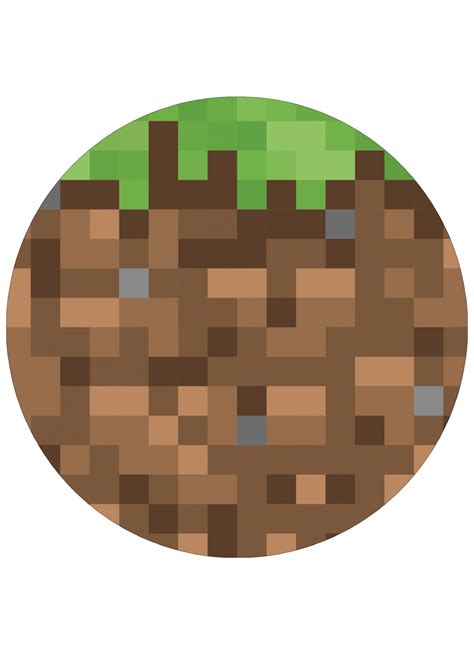 Minecraft Edible Cake Image Grass Itty Bitty Cake Toppers