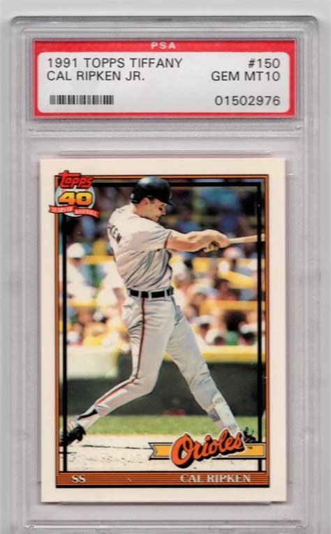 Cal Ripken Jr 1991 Topps Tiffany 150 Base Price Guide Sports Card