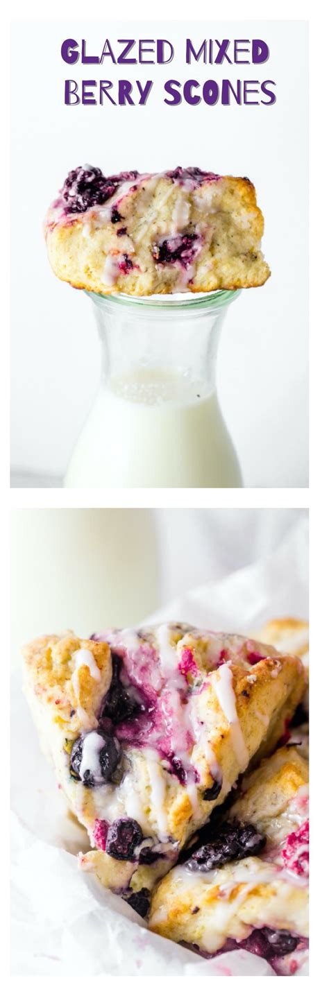 Glazed Mixed Berry Scones