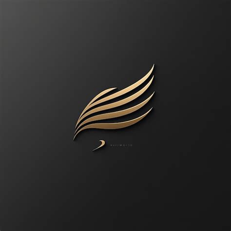 Golden Abstract Wing Logo Design On Black Background Premium Ai