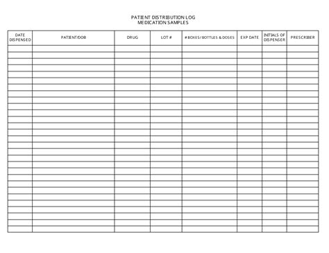 Patient Distribution Log Download Printable Pdf Templateroller
