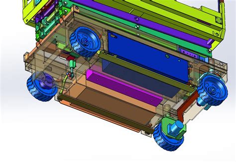 移动式电动高空作业平台剪叉式登高举升车 Solidworks 2018 模型图纸下载 懒石网