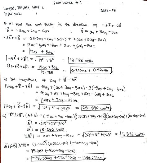 SOLUTION Seatwork Vectors Studypool