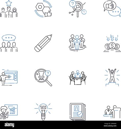 Audience Engagement Line Icons Collection Interaction Participation Feedback Dialogue