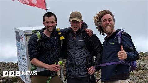 Thousands raised by Ludlow fridge trek up mountain - BBC News
