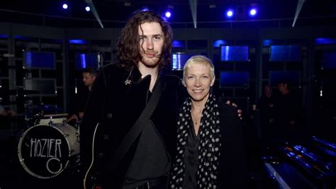Musicians Hozier L And Annie Lennox Pose Backstage During The 57th