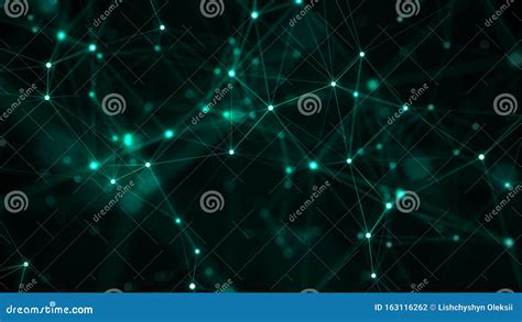 Abstract Digital Background Big Data Visualization Network Connection Structure Science Green