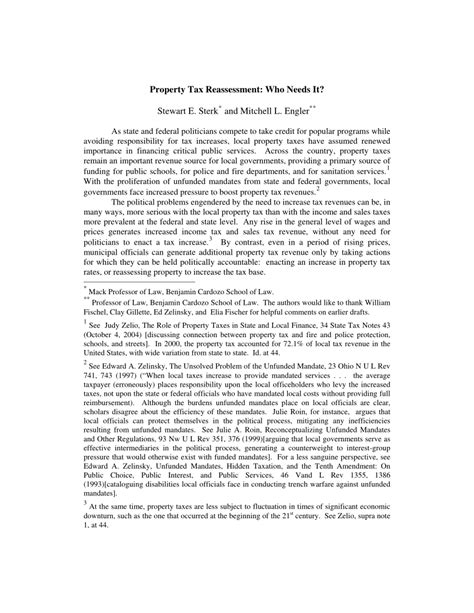 Pdf Property Tax Reassessment Who Needs It