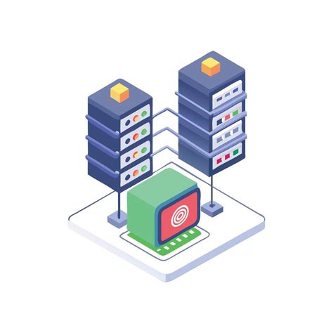 Isometric Data Servers And Terminal Representing Network Infrastructure Concept 65412298 Vector